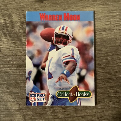 Warren Moon, 1990 Pro Set NFL Collect-A-Books, Houston Oilers, Hall of ...
