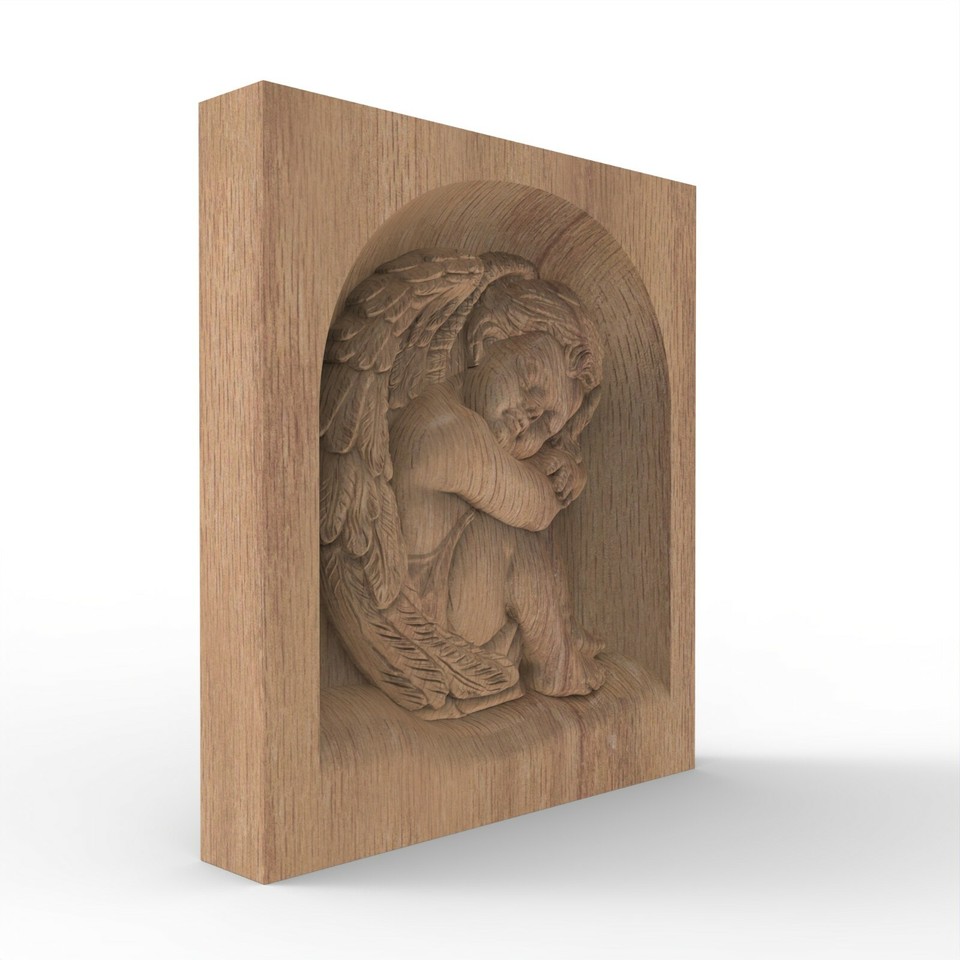 Custom Wood Carved Angel Engraved Personalized Memorial Gift Cherub ...