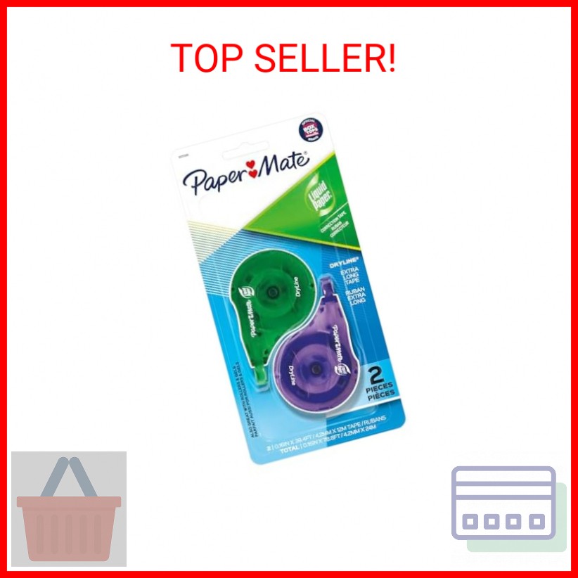 Liquid Paper Paper Mate DryLine, Extra Long Tape, Assorted Colors, 10 ...