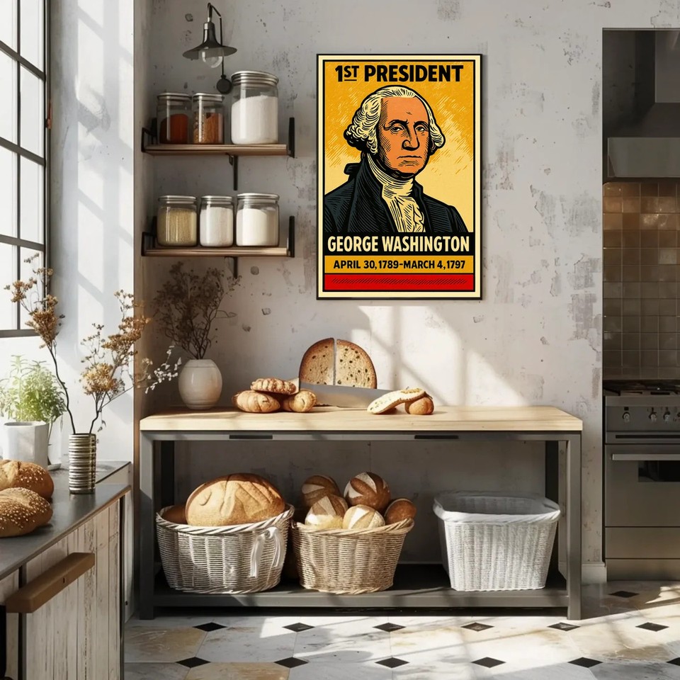 George Washington 1st President of the United States Inked Comic Style ...