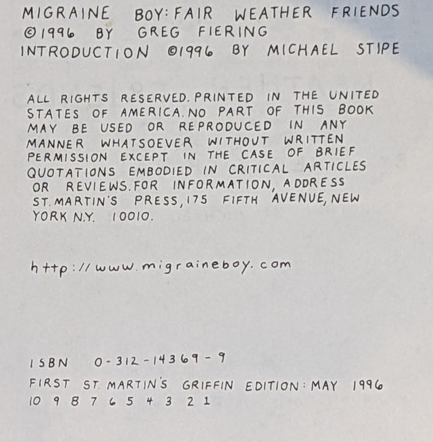 Migraine Boy by Greg Fiering (1996, Trade Paperback) for sale online | eBay