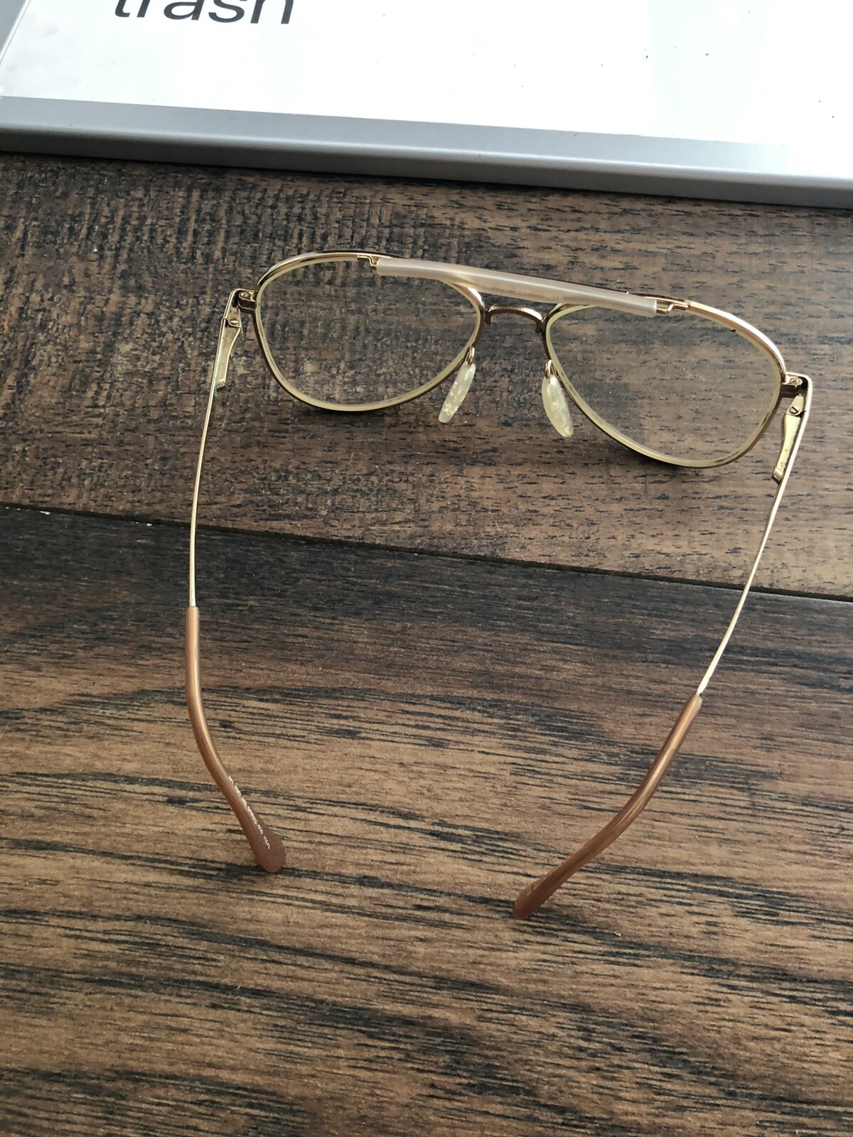 Titmus TP201 Z87 EYEGLASSES FRAMES Gold Vintage Aviator Safety 50-15 ...