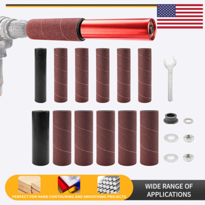 Portable Spindle Sander Hand-Held Rubber Sanding Drum Kit for Drill ...