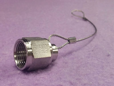 1/2" JIC Cap w/ Retaining Wire -- Stainless Steel -- SSP AJ8Z-2 | eBay
