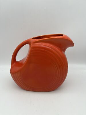 Fiestaware Vintage Original Red Water Disc Pitcher Fiesta USA 1936 HTF ...