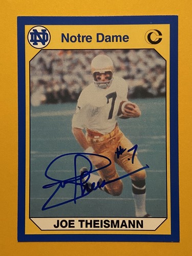 JOE THEISMANN CF HOF Signed 1990 Collegiate Collection Notre Dame ...