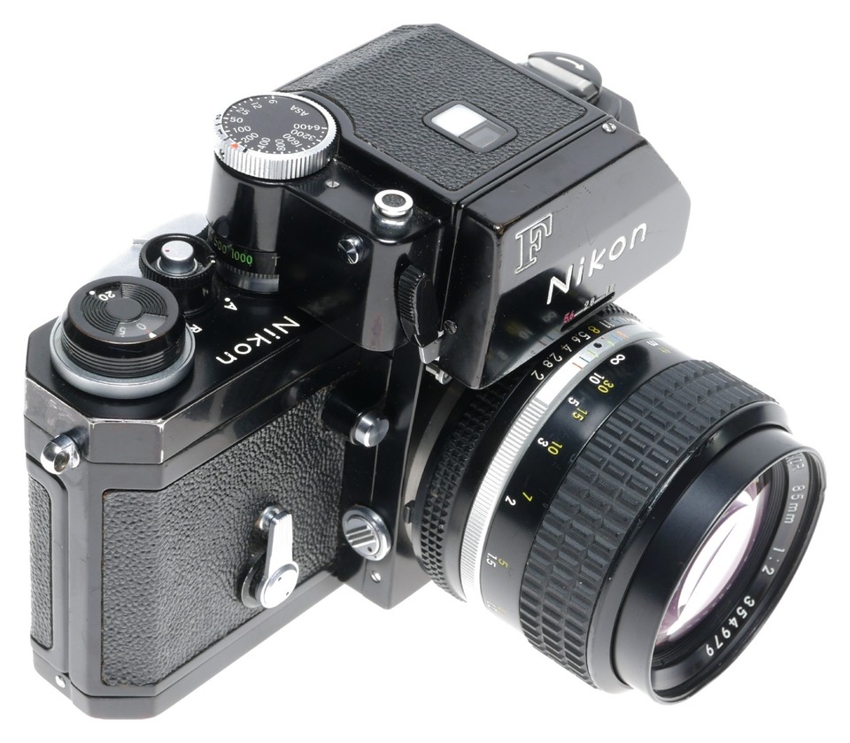 Nikon F Black SLR FTn Photomic Prism Viewfinder Camera Nikkor 1:2 85mm ...