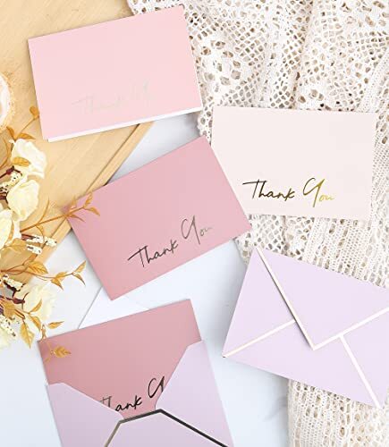 High-end Thank You Cards with Envelopes - 36 PK Heavy-duty Gold 4x6 ...