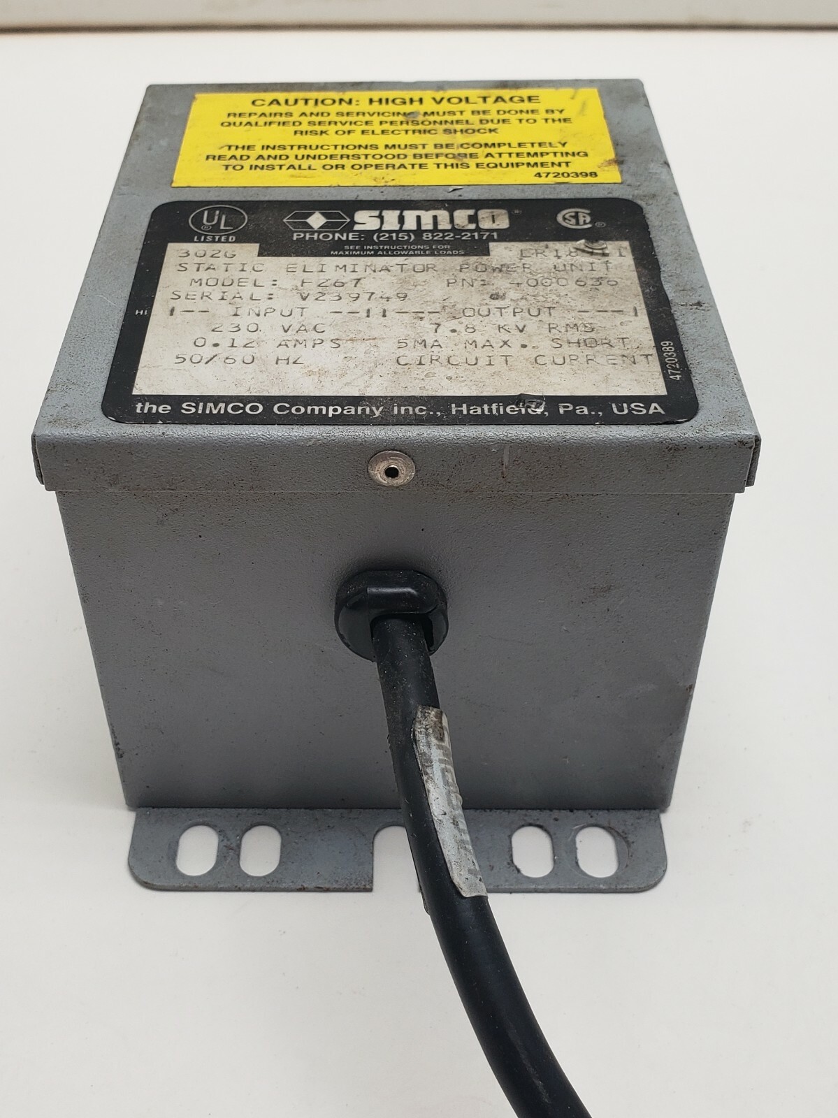 Simco F267 Static Eliminator Power Unit #10938 | eBay