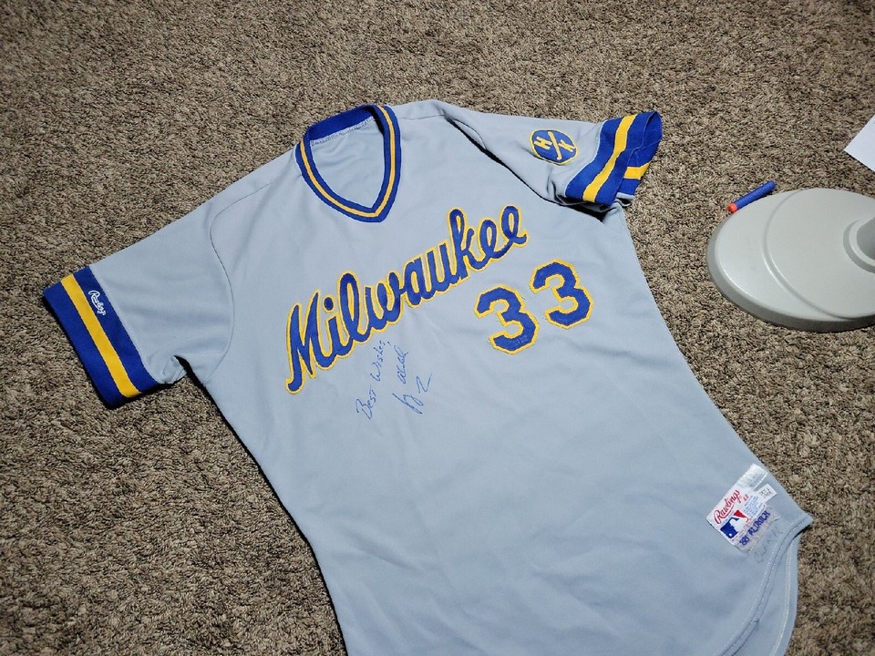 1988 Jay ALDRICH Milwaukee Brewers Game Worn Issued Team Rawlings ...
