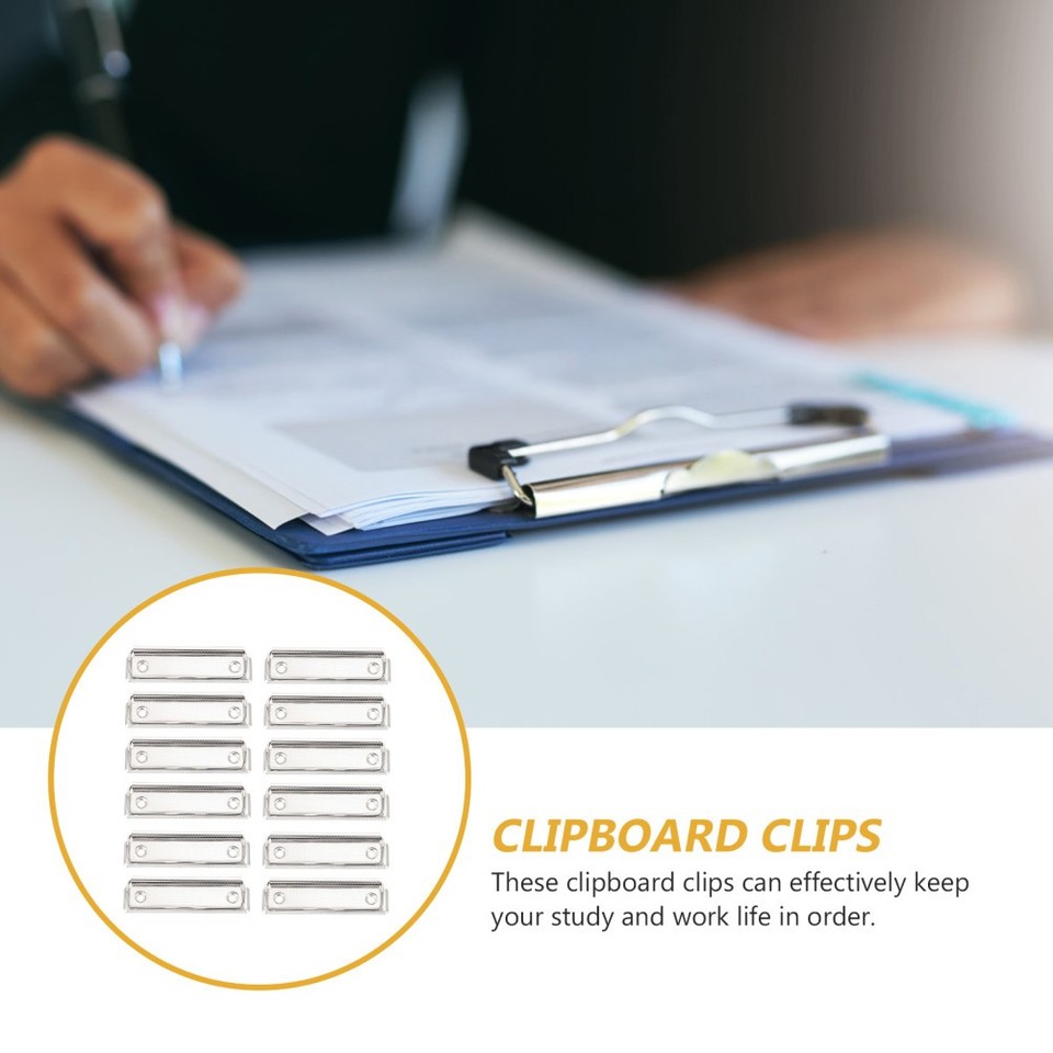 15pcs Mountable Clipboards Clips Metal Clipboards Clips Office Writing ...