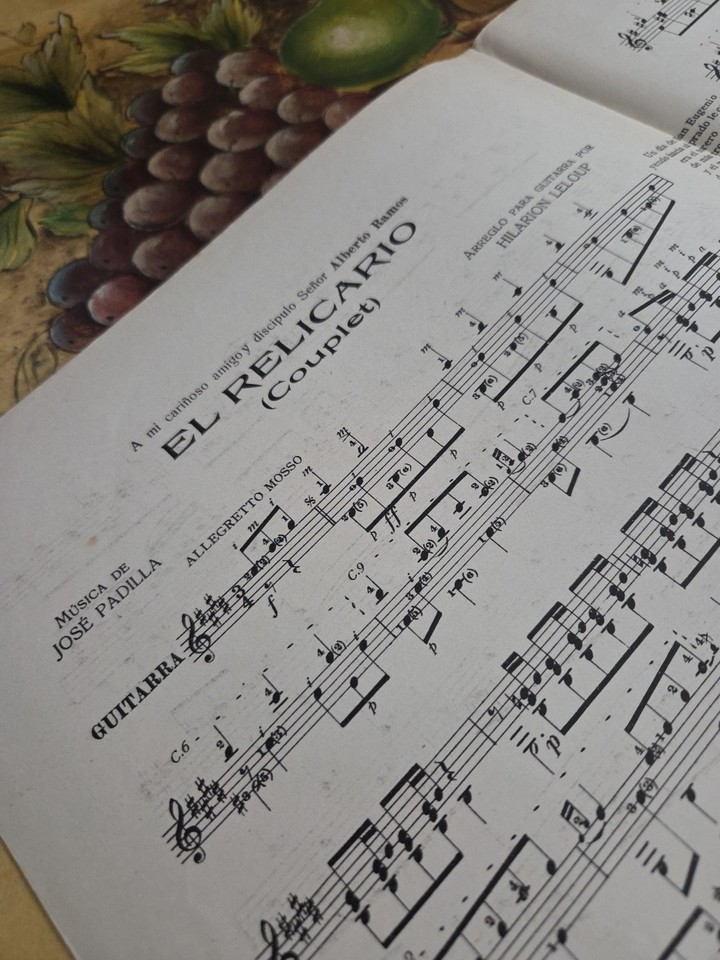 Jose Padilla El Relicario For Classical Guitar Extremely Rare Sheet ...