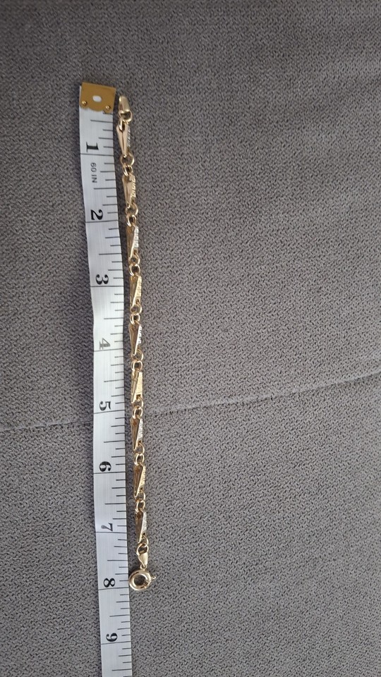 Gold Braclet 14 CT 8inch White&Yellow Gold Bracelet Unisex | eBay UK