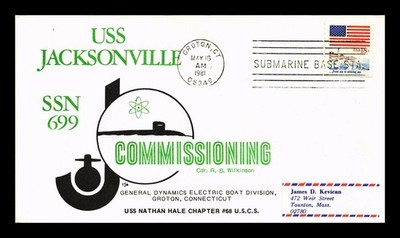 US NAVAL COVER USS JACKSONVILLE SSN-699 COMMISSIONING GROTON ...