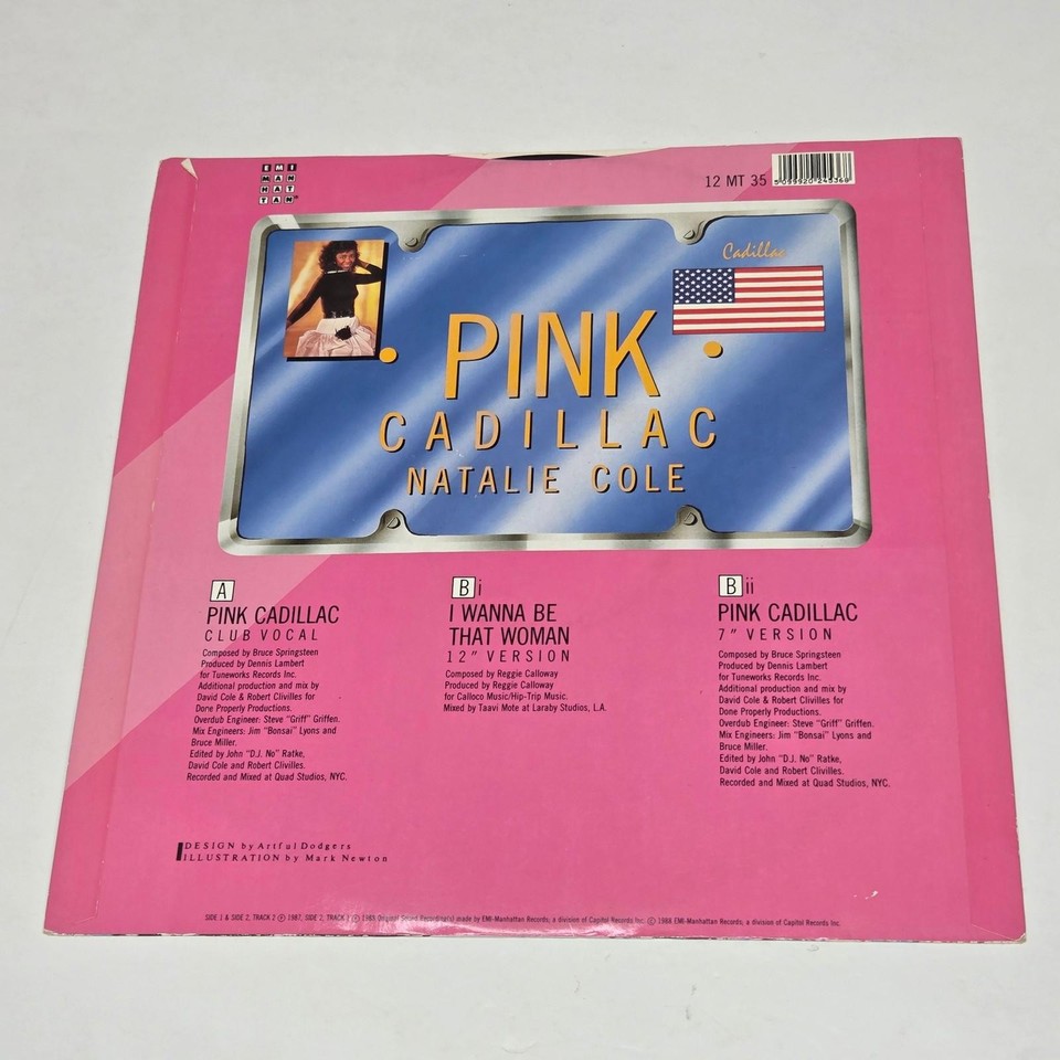 Natalie Cole Pink Cadillac 12" Vinyl Record 45 RPM | eBay