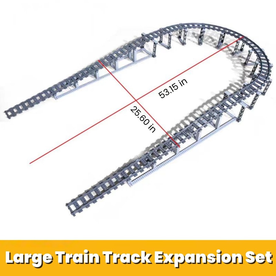 City Train Tracks Building Block Set, 212 Pcs Flexible Rails Train ...