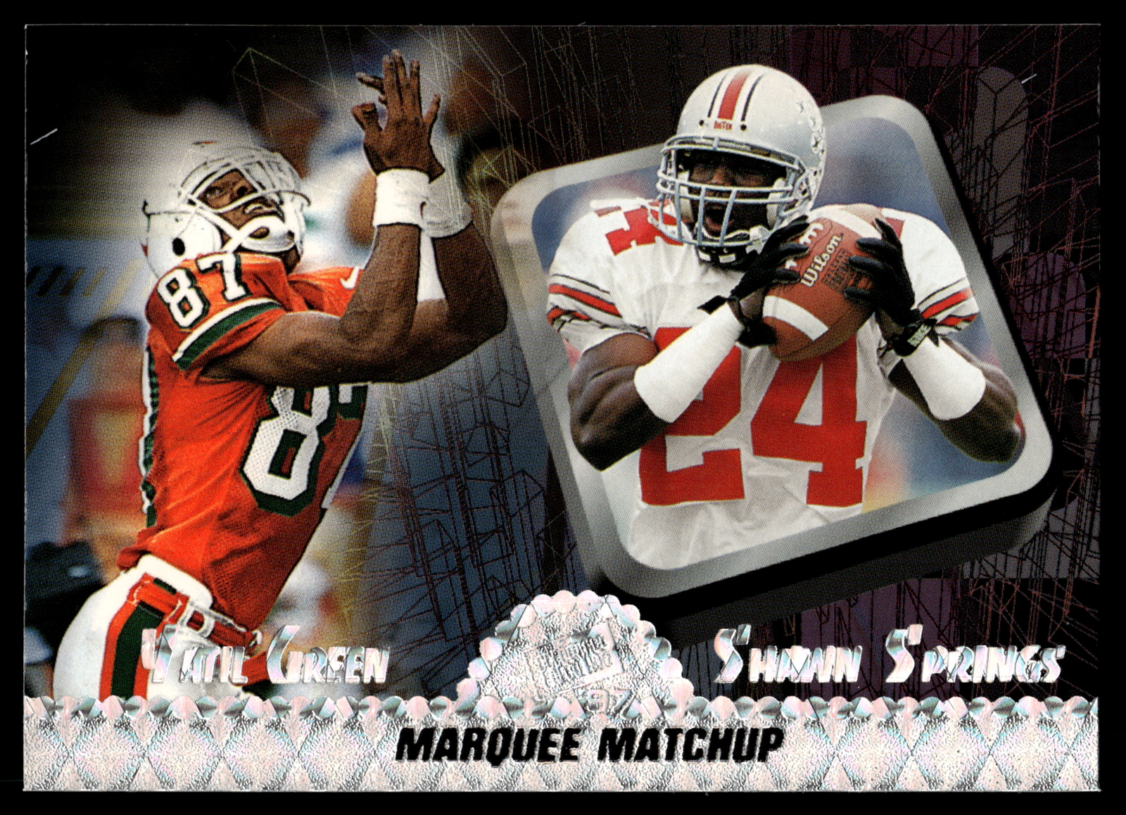 1997 Press Pass Yatil Green Shawn Springs MM8 Hurricanes Buckeyes ...