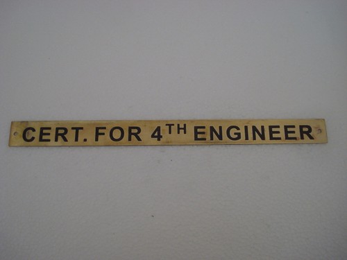 Heraldique Pour 4TH Engineer – Marine Laiton Porte Signe - 28.6X2.5cm ...
