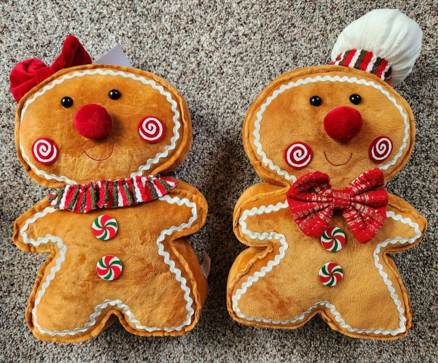 Gingerbread boy or girl bow chef hat Doll Plush Christmas Holiday 13 x ...