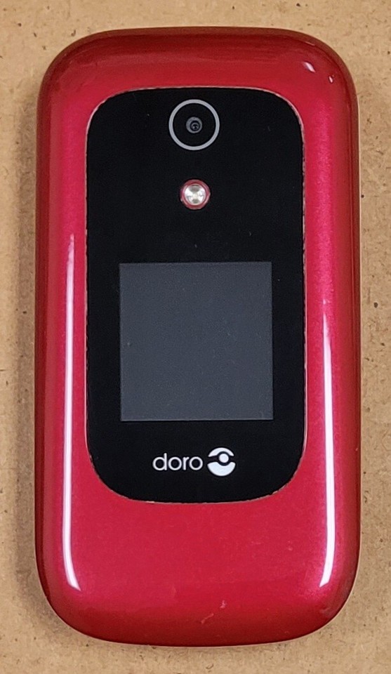 Doro 7050 DFC-0180 - Red ( Consumer Cellular ) 4G VoLTE Flip Phone ...