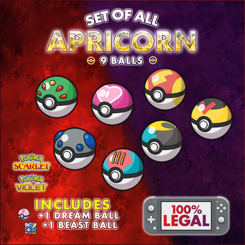 Pokemon Scarlet and Violet ~ Apricorn + Beast Ball Set (9) ~ Same Day ...