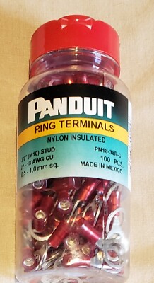 Panduit Ring Terminals , Nylon Insulated, PN18-38R-C, 100 PCS | eBay
