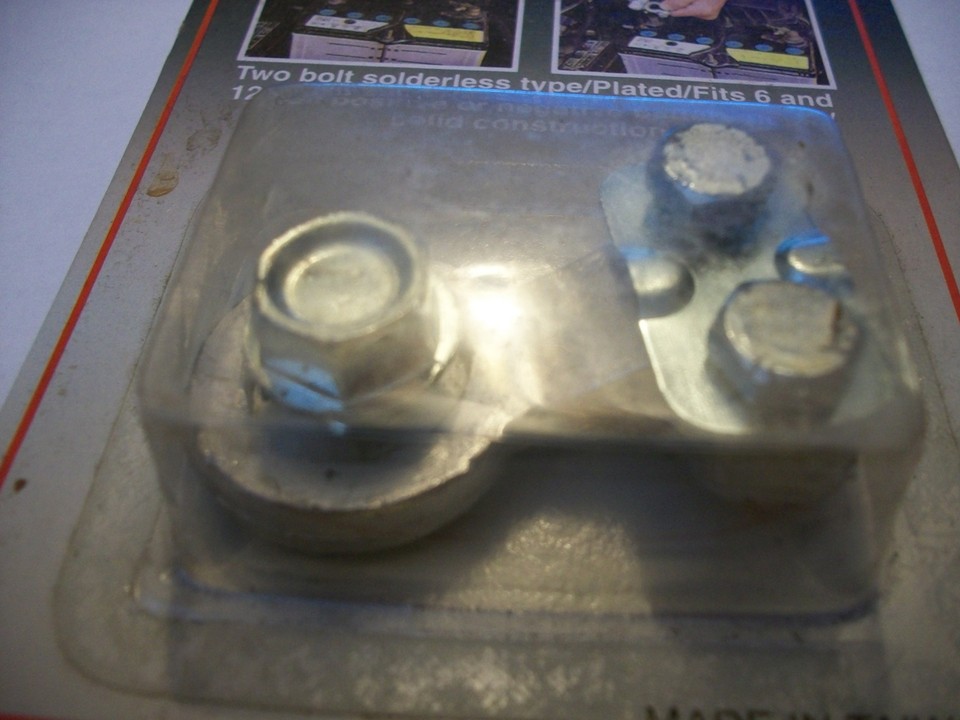 TERMINAL SET BATTERY POST CONNECTOR SIDE POST 6 OR 12 VOLT POSITIVE OR ...