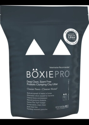 BoxiePro Deep Clean, Scent Free, Probiotic Clumping Cat Litter -Clay ...