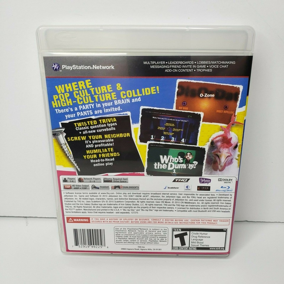 You Don't Know Jack Sony PlayStation 3 PS3 Pre-owned Complete ...