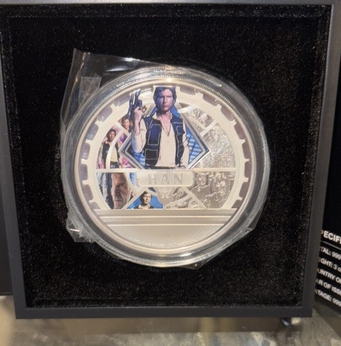 2023 Niue Star Wars Han Solo 3oz Silver Colorized Proof Coin Mintage of ...
