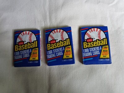Fleer Baseball Logo Stickers & Trading Cards (New) (3 Packs) | eBay