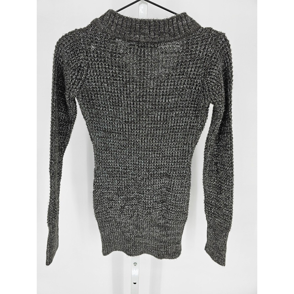 Vintage Y2K Wet Seal Womens Sz XS V Neck Sweater Metallic Weave Knit ...