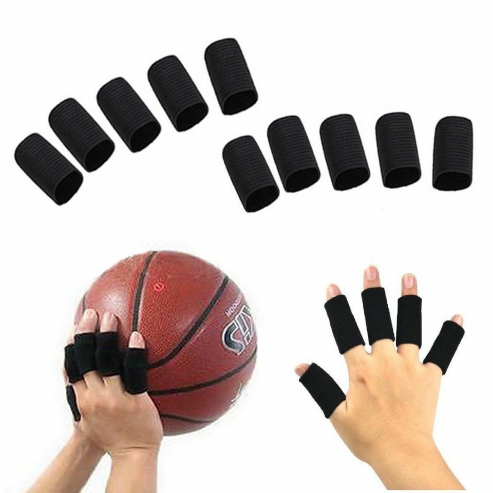 10 x BLACK STRETCHY FINGER PROTECTOR Arthritis Support Sports Aid | eBay UK