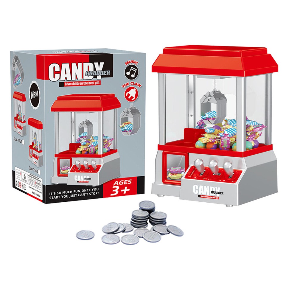Plastic Electronic Claw Machine Coin Operated Mini Candy Grab Machine ...