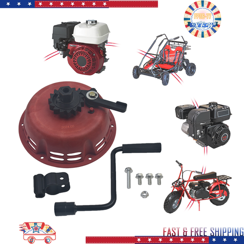 Red Pull Start Recoil Starter Assembly For Realtree RT200 196cc Mini ...