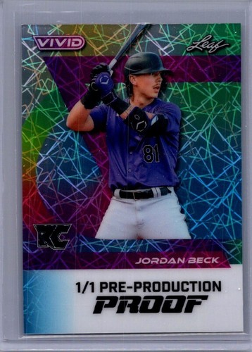 Jordan Beck 2024 Leaf Vivid Baseball 1/1 Pre Production Proof | eBay