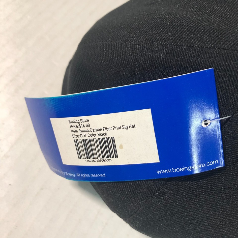 Boeing Aircraft Carbon Fiber Print Aviation Baseball Cap OSFM Black ...