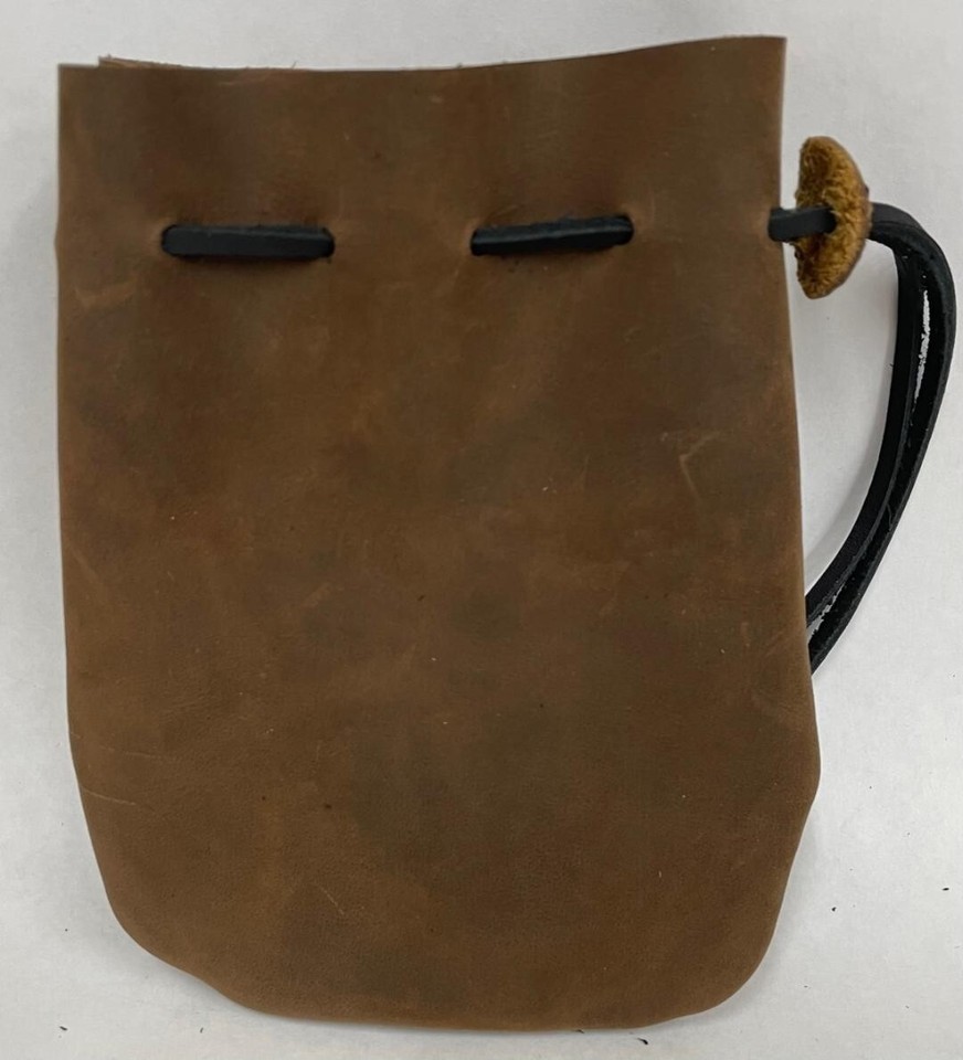 Small Black Powder waxed cowhide LEATHER Muzzleloader Ball/Shot bag ...