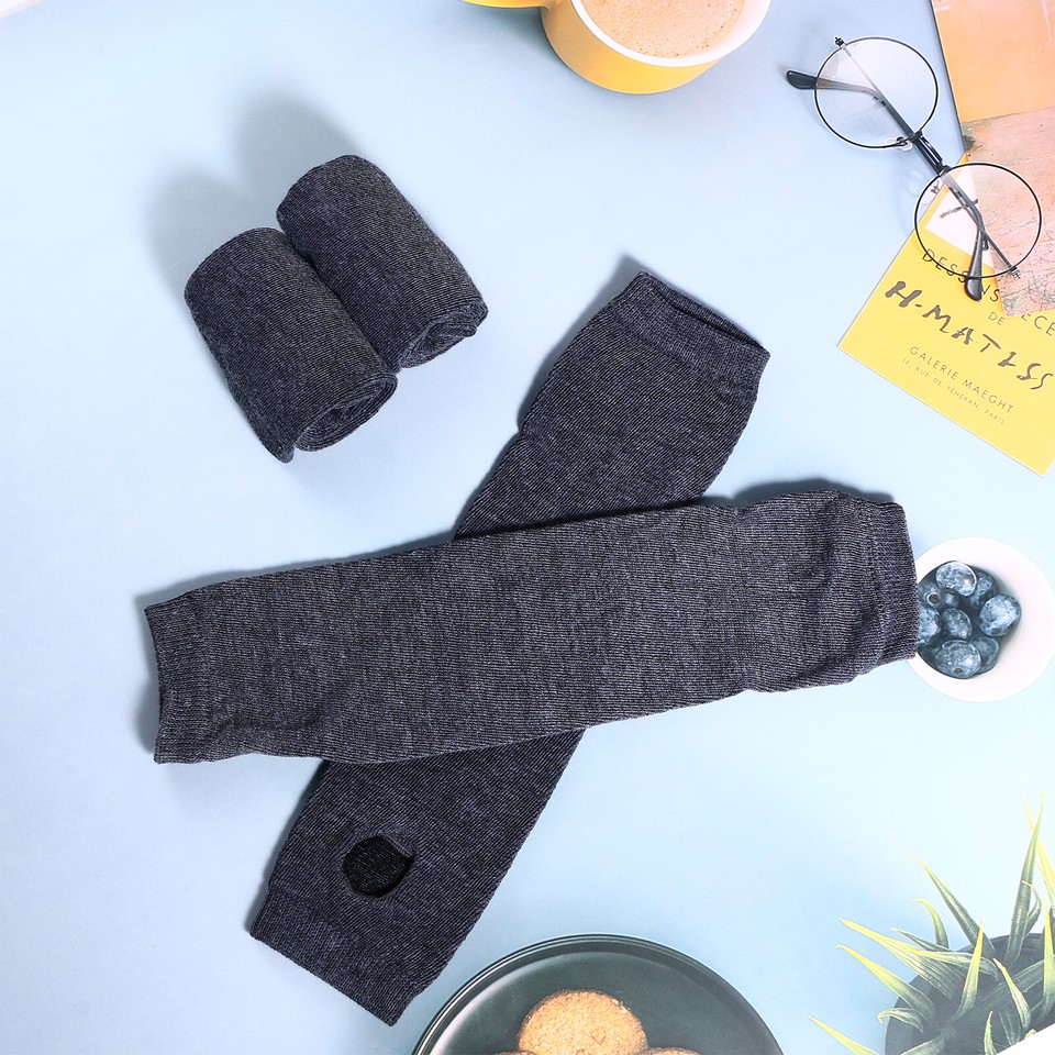 Women's Girls Striped Knee High Stocking Socks Arm Warmer Fingerless ...