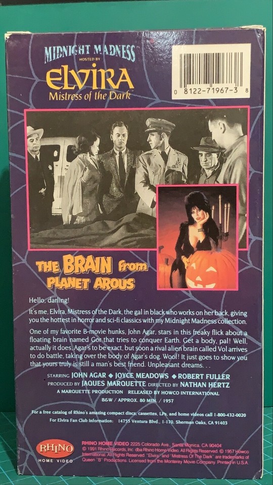 The Brain from Planet Arous - Elvira Midnight Madness [ VHS 1991 Rhino ...