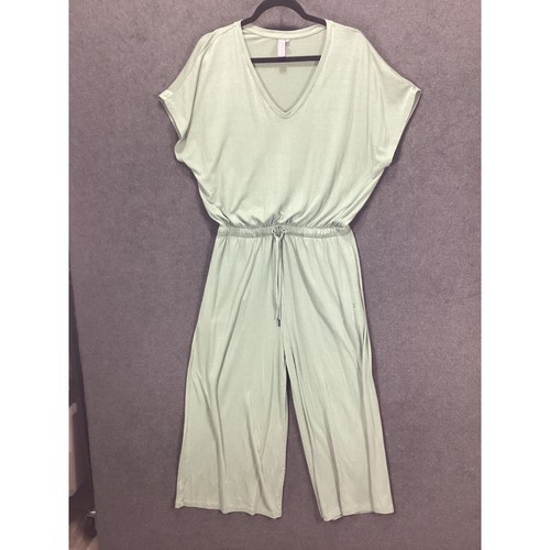 Sweaty Betty Take It Easy Jumpsuit Wild Leg Green Stretch Drawstring ...