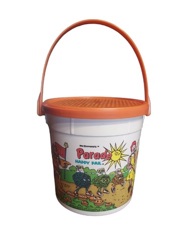 Vintage 1986 McDonalds Parade Happy Pail with Orange Sand Sifter Lid | eBay