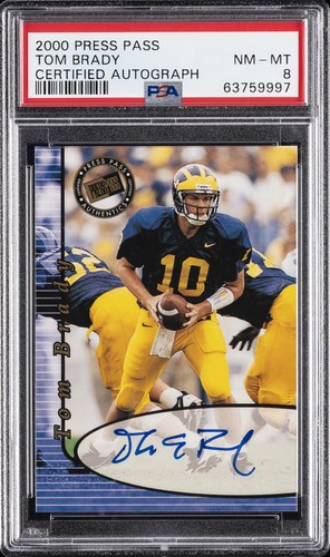 2000 PRESS PASS AUTOGRAPH TOM BRADY ROOKIE RC AUTO PSA 8 | eBay