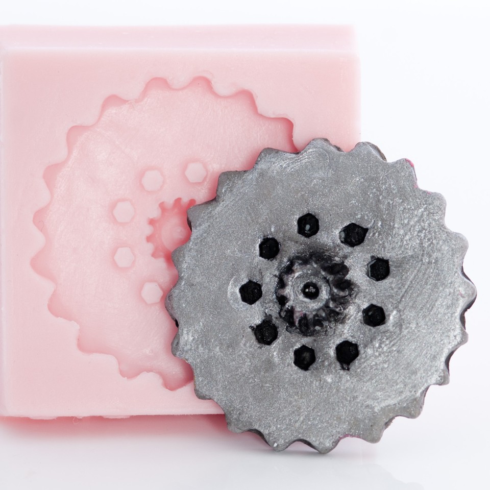 Silicone Gear Mold Gothic Clock Gear Flexible Food Safe Fondant Craft ...