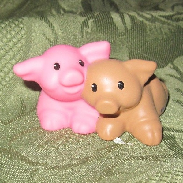 Fisher Price Little People pig piglet pink brown black spot barn farm ...