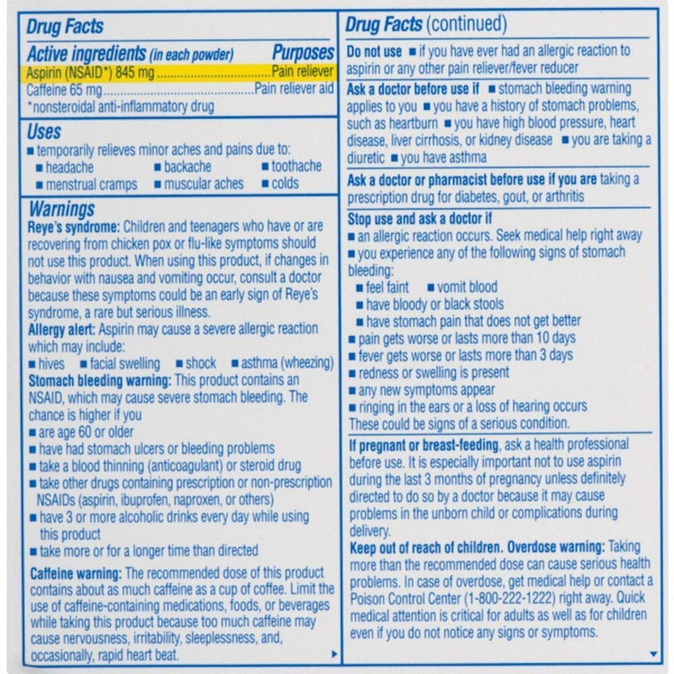 BC Pain Reliever Aid Sealed Powders with Cherry Flavor Fast Relief 24 ...