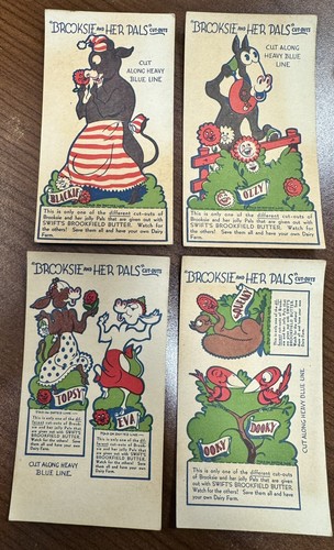 1930s Swifts Brookfield Butter Brooksie and Her Pals Cut Outs (Lot of 4 ...