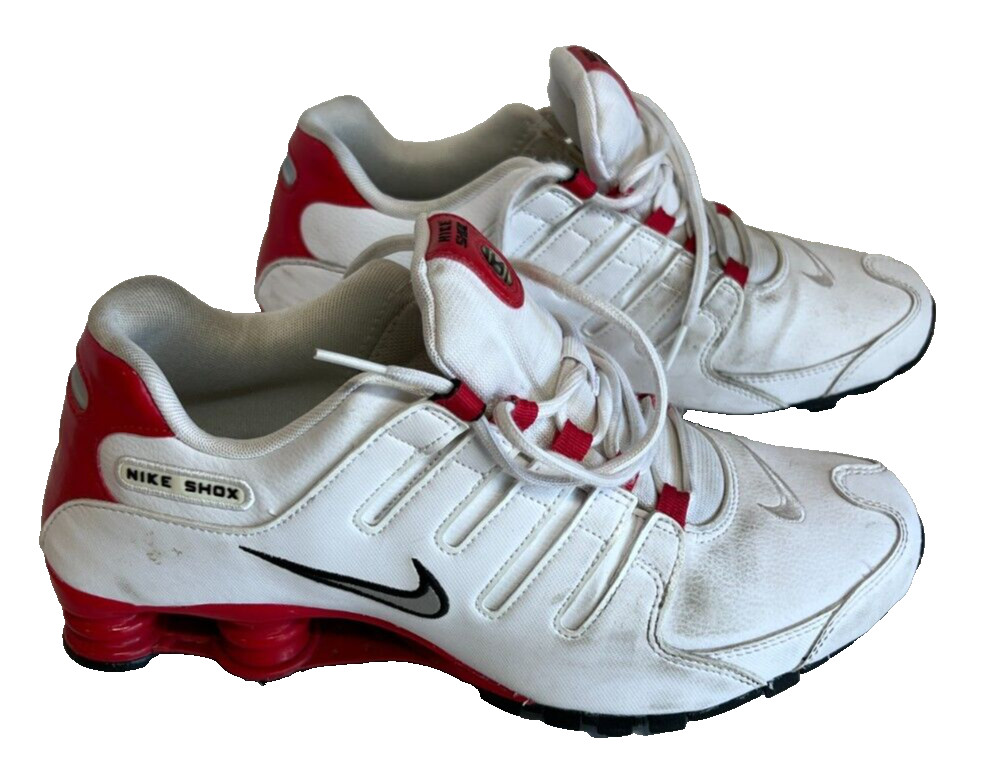 Nike Shox NZ White University Red White Men's Running… - Gem