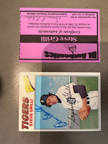 1977 Steve Grilli Autograph Auto Signed Topps Card Tigers COA | eBay