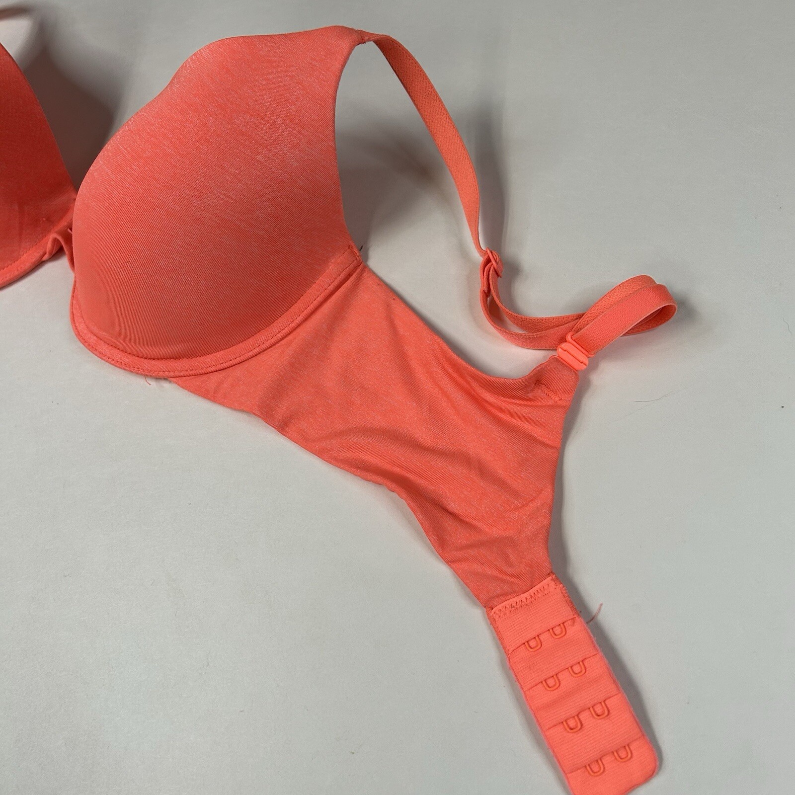 Victorias Secret 32C Uplift Semi Demi Bra Solid Orange Underwire #3129 ...